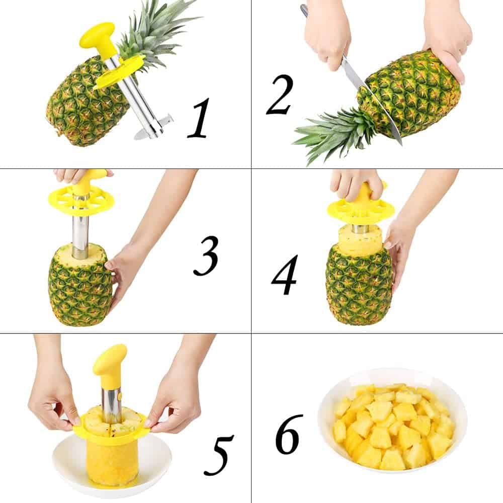 Coupe Ananas Inox - Ustensile Cuisine - Coupe Fruit - Gadgets de Cuisine
