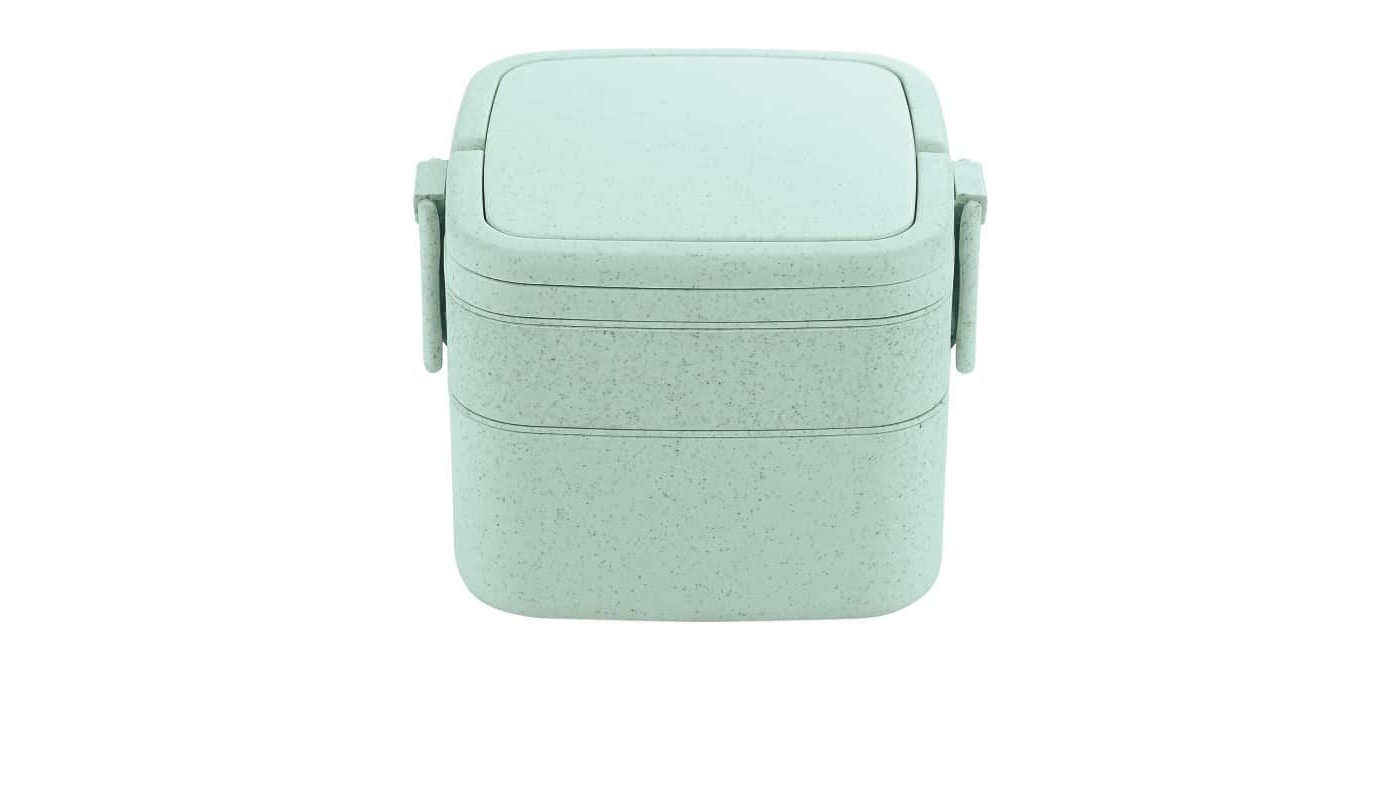 Lunch Box en Fibre de blé Double-étage avec Poignée Verte - Gadgets de ...